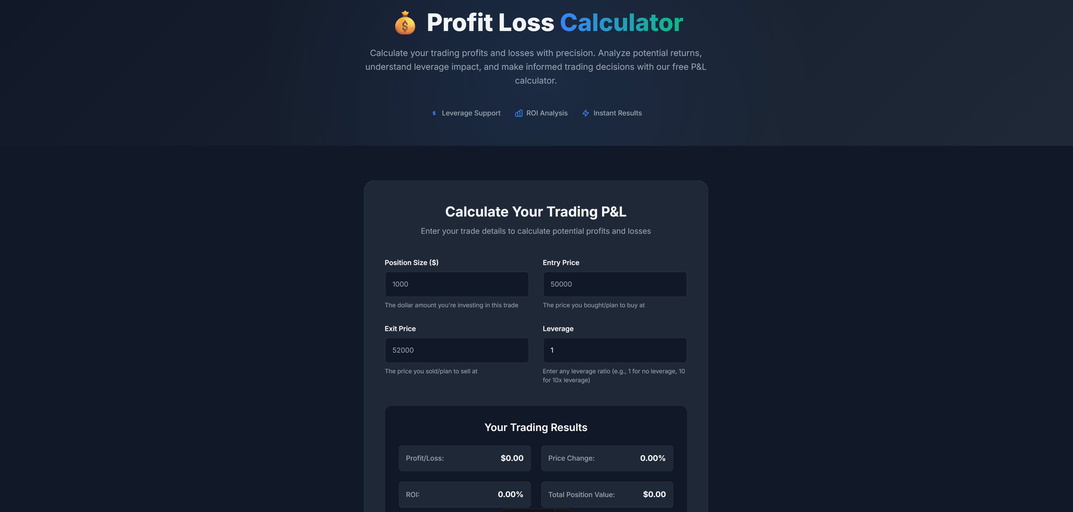 Profit & Loss Calculator - P&L & ROI Analysis